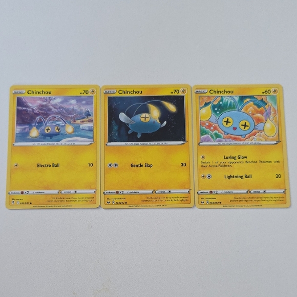Pokemon | Toys | Pokemon Chinchou Card Trio Yellow And Blue | Poshmark